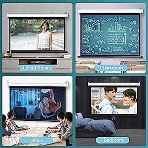 Manual Pull Down Projection Screen, 60-inch Portable HD Movie Screens, Wall-Mounted/Hanging Projector Screen, Anti-Rust Metal Shell, Support 4:3 16:9 3D 4K (Size : 60Inch 16-9)