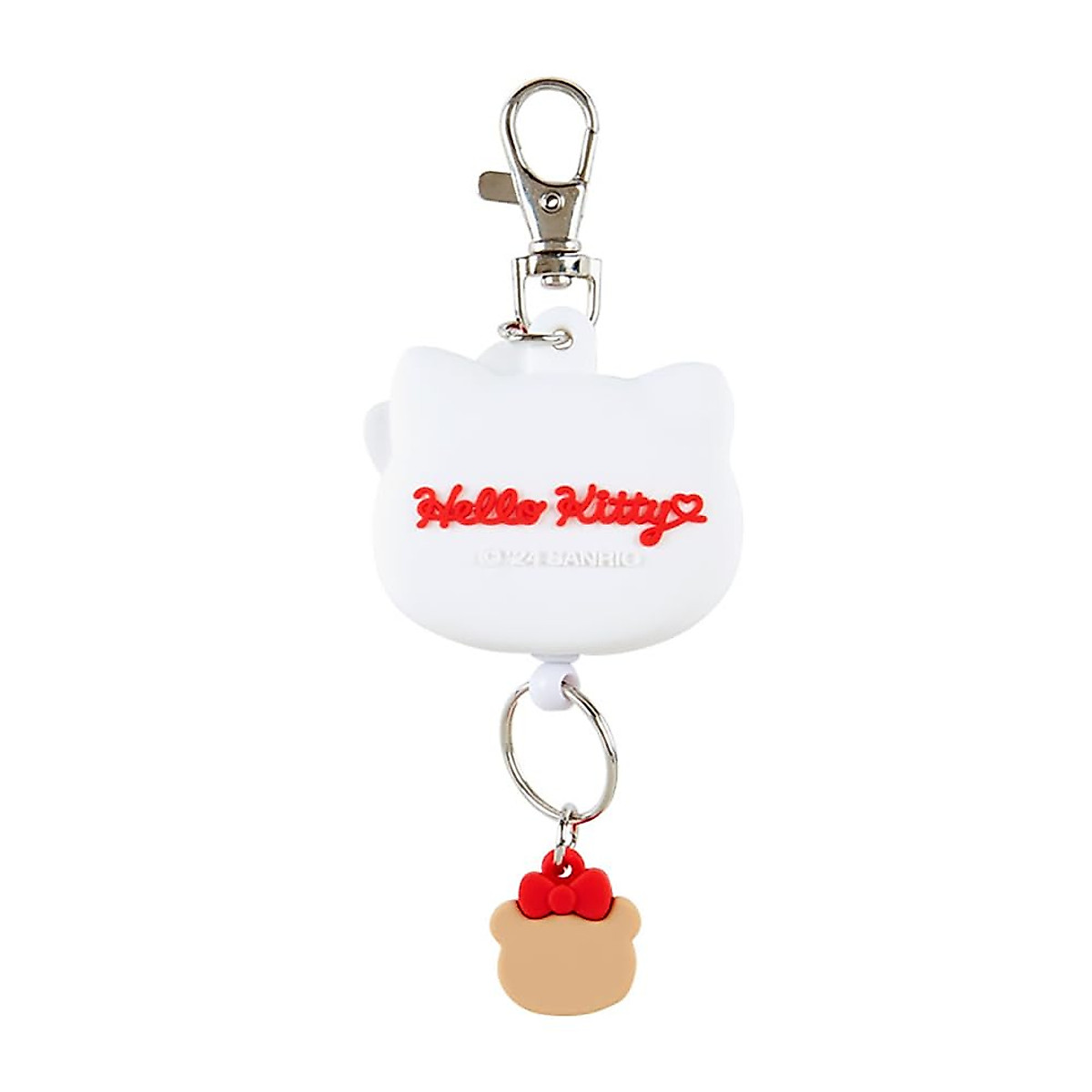 Sanrio 168645 Face Shaped Reel Key Holder, Hello Kitty Key Mascot, Hello Kitty, 5.1 x 1.9 x 0.7 inches (13 x 4.9 x 1.8 cm), Character