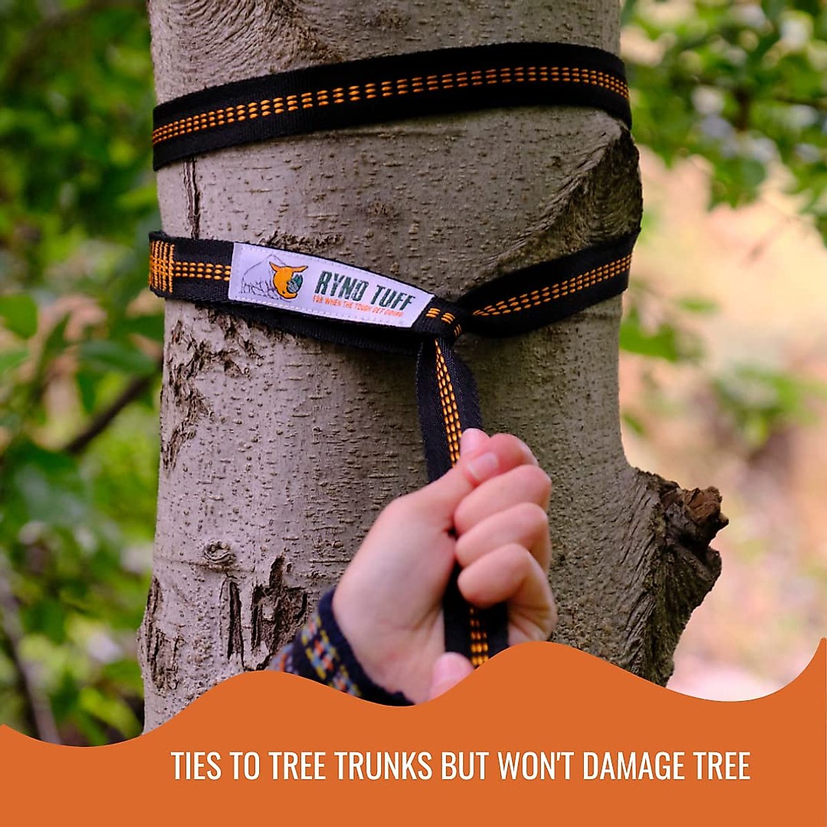 Ryno Tuff X-Large 2 Person Camping Hammock with Mosquito Net - Compact Double Hammock with Bug Net, Pocket, Tree Straps & Heavy Duty Carabiners - Parachute Grade Nylon Can Hold Over 600lbs of Weight