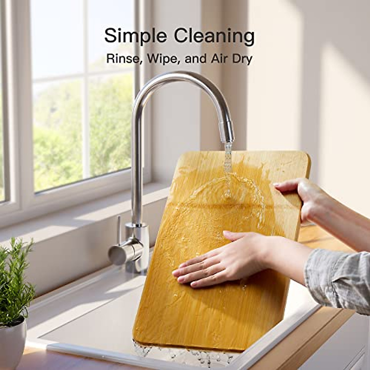 Pipishell Bamboo Cutting Board Set of 3 - Wood Cutting Board for Kitchen Chopping - for Meat, Cheese, and Vegetables - Butcher Block Serving Tray, PIBCB01