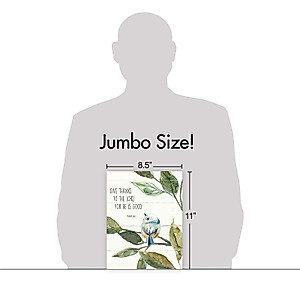 The Best Card Company - 1 Beautiful Thank You Card (8.5 x 11 Inch) - Pretty Flowers, Floral Gratitude Stationery Notecard with Envelope - Scripture Birds J7108ETYG