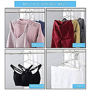 Seropy 40 Pack and 10 Pack Metal Clothes Heavy Duty Stainless Steel Coat Hangers with Anti-Slip Notch 16.5 Inch