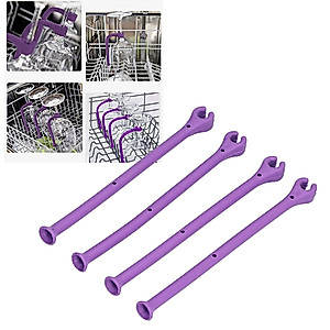 4Pcs Silicone Stemware Saver, Flexible Stemware Holder Dishwasher Wine Glass Protector Tether Silicone Dishwasher Attachment for Home Bar Use