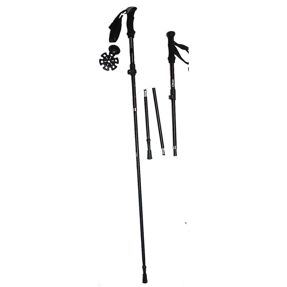 4 Season ski Poles Tri-Fold Trekking Poles/Sticks Folding Collapsible Adjustable and Ultralight - Perfect for Skiing,Hiking, Walking, Backpacking Pair with 2 Pairs of Baskets