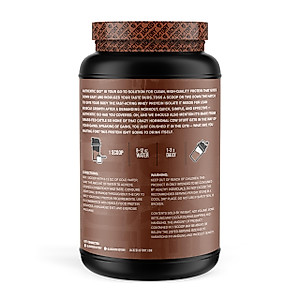 Jacked Factory Authentic ISO Grass Fed Whey Protein Isolate Powder - Low Carb, Non-GMO Muscle Building Protein w/No Fillers, Post Workout Recovery, Chocolate