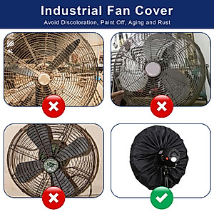Industrial Fan Cover, Outdoor Fan Cover, Heavy Duty Waterproof & Dustproof Fan Cover for 16-20" Stand Pedestal Fan, Wall Mount Fan and Outdoor/Patios Use Fans, Suitable for Indoor Outdoor
