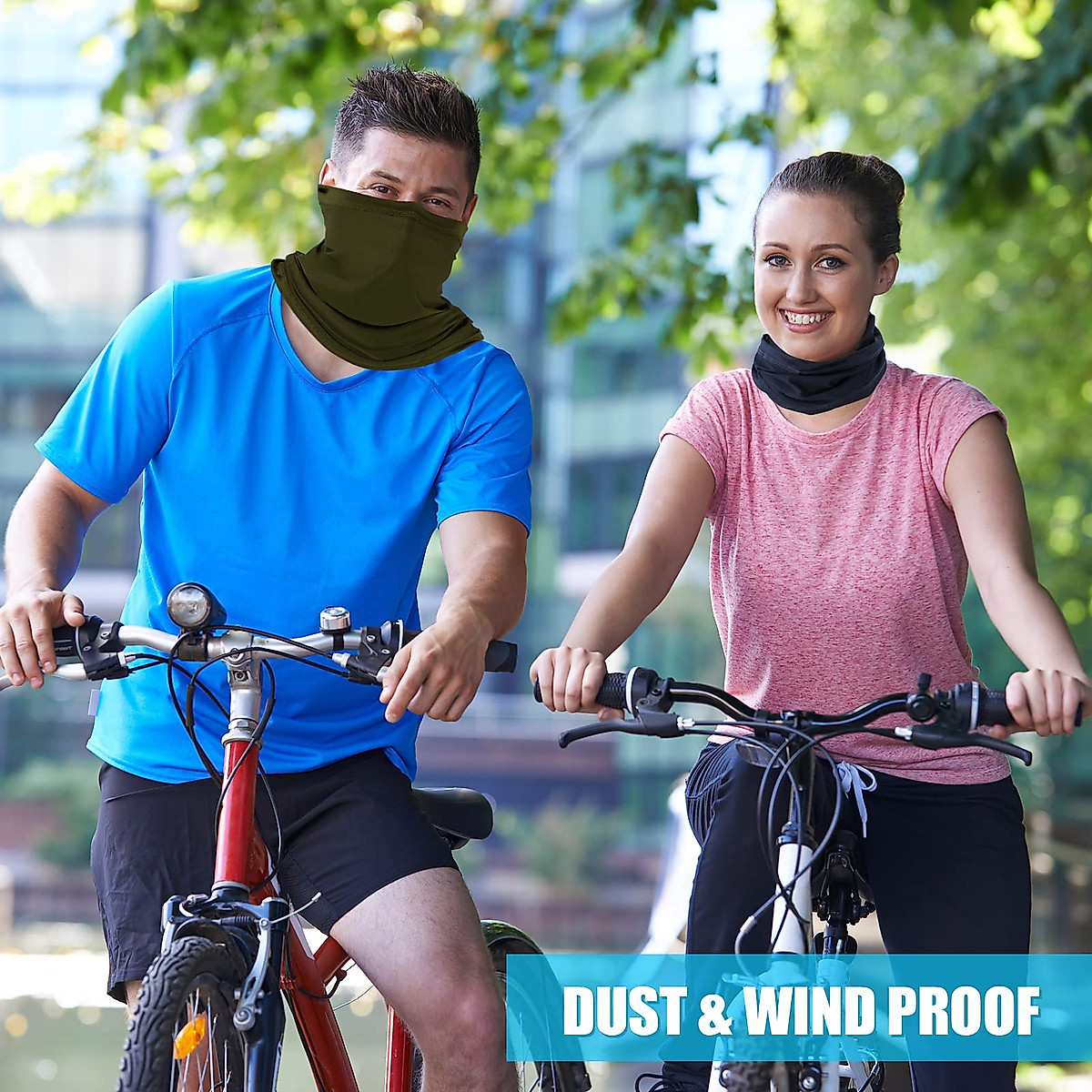 4 Pack Neck Gaiter Breathable Bandana Mask for Outdoor Protection,Washable Reusable Cooling Gator Mask Face Scarf Cover Protect from Dust Sun for Men Women Fishing Cycling Running Gaitor, Solid