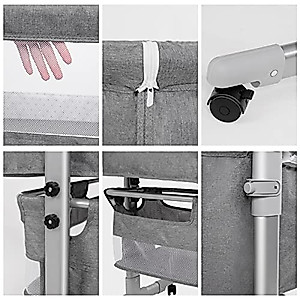 MMBABY 3 in 1 Travel Bedside Bassinet for Baby, Bedside Sleeper with Wheels, Heigt Adjustable, with Mosquito Nets.Easy to Assemble Bassinet for Newborn/Infant,Safe Portable Baby Bed