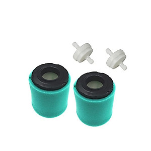 TENOMAL 2 Pack 796032 591583 Air Filter Short Type + 798911 Pre Filter with Fuel Filter 394358 Replace B&S 5429K, 591383, 796032 OEM Air Cleaner Cartridge Fits Lawn Mower