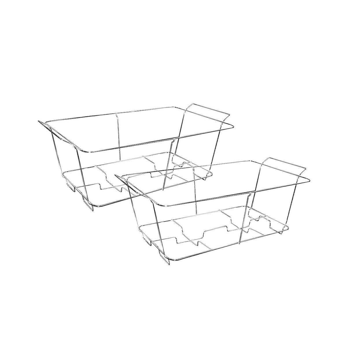 Party Essentials 2-Count Full Size Deluxe Chafing Racks, Chrome