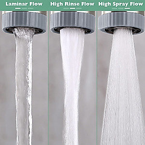 720° Faucet Aerator, 3-function Bathroom Faucet Aerator, Swivel Sink Aerator Head, Kitchen Sink Faucet Head,Faucet Sprayer Attachment 55/64-27UNS Female Thread, Faucet Nozzle Brushed Nickel