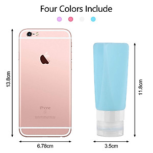 Travel Bottles Leak Proof,3 oz TSA Approved Silicone Squeezable, Refillable Containers Set for Toiletries Shampoo Conditioner Lotion