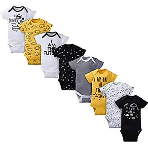 Gerber Baby 8-Pack Short Sleeve Onesies Bodysuits, Star, 3-6 Months