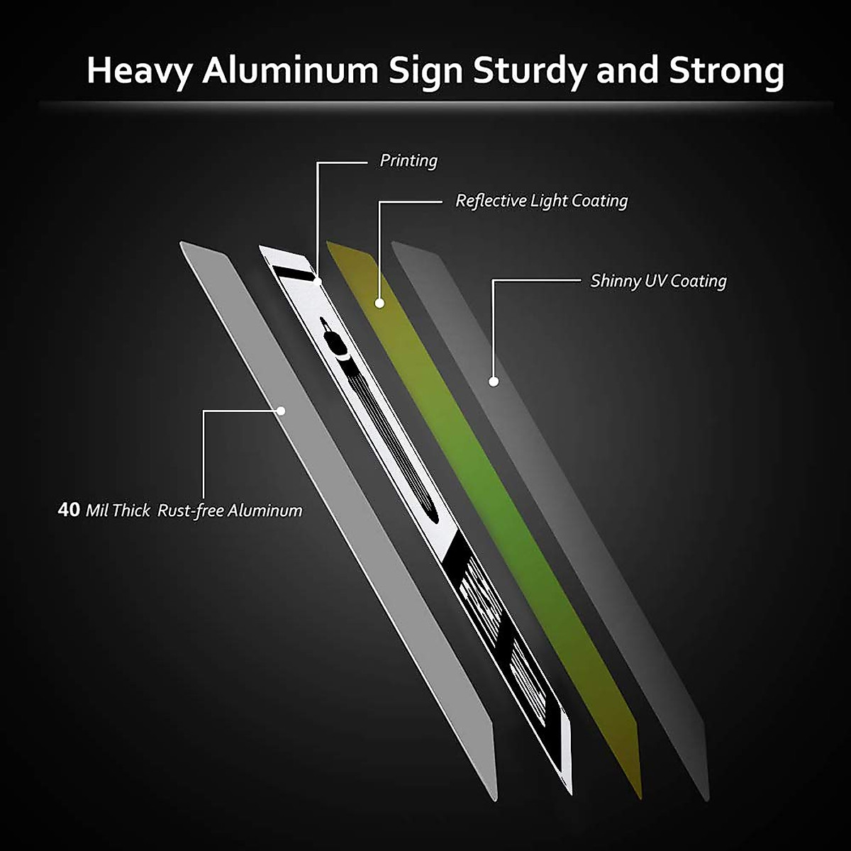 GLOBLELAND 2 Pack Trash Only Sign, 10x7 inches 40 Mil Aluminum Trash Signs Decorative for Indoor or Outdoor, UV Protected Reflective and Waterproof, Black