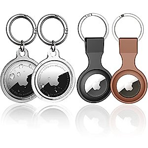 [4 Pack] Waterproof Airtag Keychain&Silicone Air Tag Holder, SZJCLTD Protective Tracker Case with Loop Key Ring for Apple AirTags, Airtag Case for Dog, Cat, Pets, Wallet, Luggage