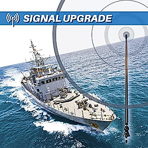 CROSSHIP Marine Radio Antenna for Boat Radio Tractor Car RV ATV UTV RZR SPA - Waterproof Rubber Flexible Mast - Optimized Radio FM/AM Reception - 16 Inch Black