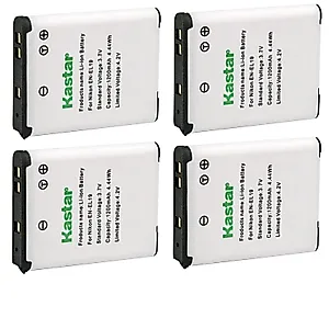 Kastar Battery 4 Pack Replacement for Nikon EN-EL19 MH-66 Coolpix S3200 S3300 S3400 S3500 S3600 S3700 S4100 S4200 S4300 S4400 S5200 S5300 S6400 S6500 S6600 S6800 S6900 S7000 & for Sony NP-BJ1 DSC-RX0