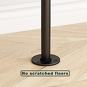 BOSURU Industrial Pipe Clothing Rack Wall Mounted,Clothes Racks with Double Hanging Rods for Closet Storage(Black)