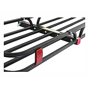 MaxxHaul 70107 53" x 19-1/2" Hitch Cargo Carrier - Trailer Mount Steel With High Side Rails For RV's, Trucks, SUV's, Vans, Cars 2" Receiver 500-lb Load Capacity , Black