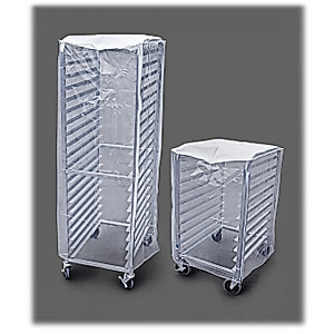 New Star Foodservice 36541 Plastic 10-Tier Commercial Kitchen Bun Pan Rack Cover, 28-Inch by 23-Inch by 33-Inch, Set of 2, Clear