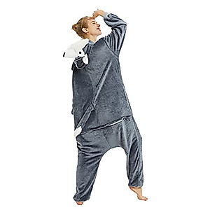 Très Chic Mailanda Adult Unisex Animal Pajamas for Women Men Onesie Sleepwear Halloween Cosplay Costume Medium