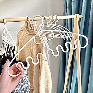 Mikylay Wave Pattern Stackable Hanger - Magic Wave Pattern Hanger - Multifunctional Smart Closet Organizer Hanger 8 Slots - Space Saver Closet Organization Hangers for Bra Top Camisole (3pcs)