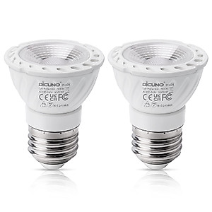 DiCUNO PAR16 LED Bulb 5W, 50W Halogen Equivalent, 3000K Warm White High CRI 98, 100-240V E26 Base Light Bulb 400 Lumens Non-Dimmable Spotlight, 60 Degree Beam Angle, 2 Packs