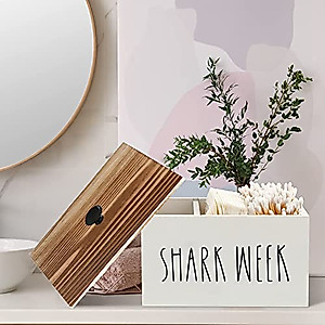 Tampon Holder for Bathroom,Farmhouse Bathroom Organizer,Rustic Wood Bathroom Storage Bin with Lid, Wood Movable Partition Feminine Product Organizer with Lid ,Bathroom Accessories Decor Box (Rustic)