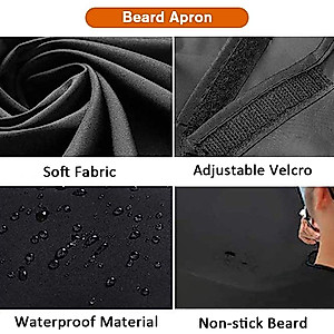 Beard Apron Catcher - Christmas Gifts for Man Beard Trimming Bib, Adjustable Hair Catcher with 3 Suction Cups & A Storage Box Non-Stick Beard Catcher Grooming Cape