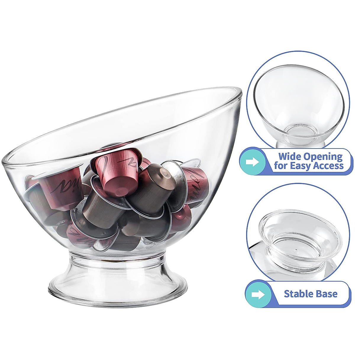 MOLIGOU Coffee Pod Holder Bowl, Coffee Capsule Container, Coffee Pod Storage Organizer for Kitchen Counter