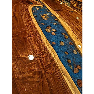 Black Walnut blue epoxy River Dining Table,Top 7' 6" Long by 40" to 44 Wide