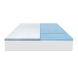 SensorPEDIC SensorCOOL 3-Inch Quilted Gel-Infused Memory Foam Bed Topper, King, White