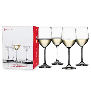 Spiegelau Vino Grande White Wine Glasses, Set of 4, European-Made Lead-Free Crystal, Classic Stemmed, Dishwasher Safe, Professional Quality White Wine Glass Gift Set, 12 oz