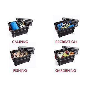 Rubbermaid ActionPacker️ 24 Gal Lockable Storage Bins Pack of 2, Industrial, Rugged Storage Containers with Lids
