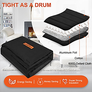 Cholila Cover Fireplace Cover for Energy Saving - Upgrade Fireplace Screen Cover - 39"×32" Fireplace Draft Blocker Stop Heat Loss - Fireplace Blanket with Complete Accessories for Any Fireplace Frame