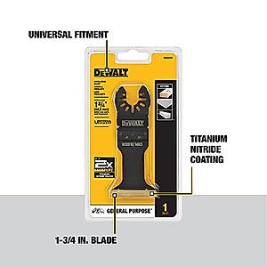 DEWALT Oscillating Tool Blade for Wood with Nails, Wide, Titanium Nitride Coated (DWA4204) , Black