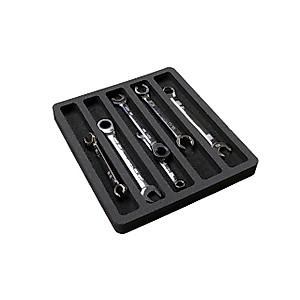 Polar Whale Tool Drawer Organizer Wrench Holder Insert Black Durable Foam Tray 5 Pockets Holds Wrenches Up to 10 Inches Long Fits Craftsman Husky Kobalt Milwaukee Many Others