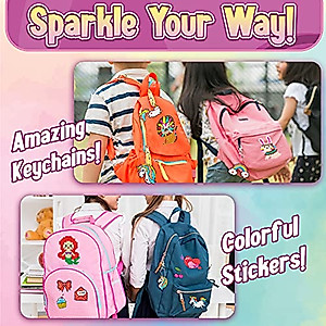 Innofans DIY Stickers for Kids - Craft Gifts for Mom, Unicorn Big Gem Diamond Painting Kit with 27 Cute Water Bottle Stickers & 3 Keychains, Kids Crafts, Unicorn Toys, Crafts for Girls Age 4-8, 8-12