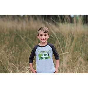 7 ate 9 Apparel Boy's St. Patrick's Day Vintage Baseball Shirt T-Shirt 18 Months Grey and Green