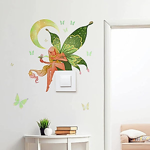 Glow in The Dark Fairy Butterfly Wall Stickers, Fairy Princess Wall Decal, Girls Kids Luminous Cartoon Decor for Room Bedroom Nursery Living Room Classroom, Kids Gift.