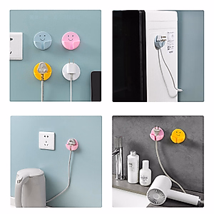 Siswilly Command Hooks for Hanging, Electrical Wire Organization, Cell Phone Charger Holder for All Household Appliances