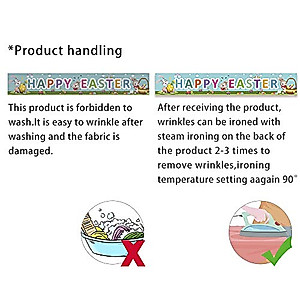 Happy Easter Banners, Welcome Spring Easter Themed Party Banner, Lawn Sign Backdrop Banner for Indoor Outdoor Easter Party Supplies(9.8 x 1.5ft)