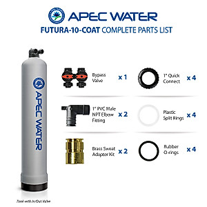 APEC Water Systems FUTURA-10-COAT Premium 10 GPM Whole House Salt-Free Water Conditioner with Protective Coat