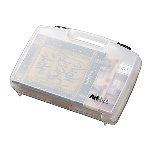 ArtBin 8017AB 17 inch Quick View Carrying Case, Portable Art & Craft Organizer with Handle, [1] Plastic Storage Case, Translucent