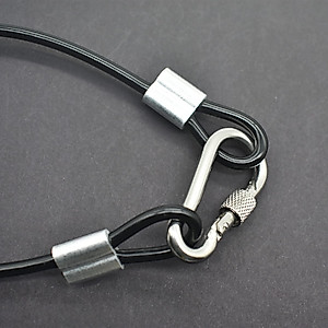 Floyutin 10 pcs 2mm Vinyl Coated Stainless Steel Cable with Loops Short Wire Rope Lanyard Lock Security Chain Link for Outdoor Gates,12 inch 30cm Black