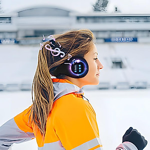 SYPVRY Bluetooth Ear Muffs Winter Ear Warmer Wireless Headphones Adjustable Winter Ear Cover Built-in HD Speakers Mic Outdoor EarMuffs (Black)