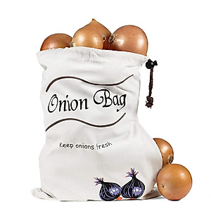 Reusable Storage Bags - Onion Holder Potato Storage Zipper Sprout Free Cotton Bag - Eco-Friendly Vegetable Storage for Fresh Potato & Onion