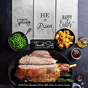 b.still Easter Kitchen Dish Towels, Happy Easter Kitchen Dish Towels 18 x 28 Inch, Seasonal Ultra Absorbent Drying Hand Cloth Tea Towels for Cooking Baking, Bathroom, Set of 3