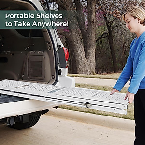 DEANIC 5-Shelf Folding Bookcase with Wheels, Heavy Duty Storage Shelves, Freestanding Metal Wire Shelving Unit for Living Room, Office, Kitchen, Basement, Pantry (White)