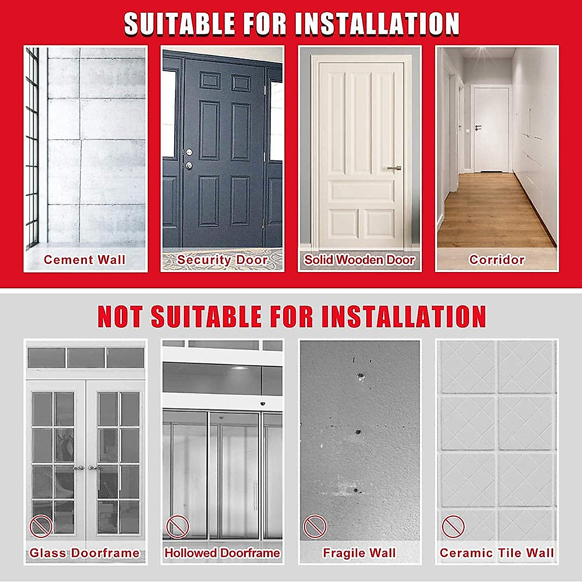 KDFJ Doorway Pull Up Bar, Wall Mount Pull Up Bar, Upper Body Home Gym Equipment, Strength Training Pull-up Bars, Adjustable Width-Black 116-145cm